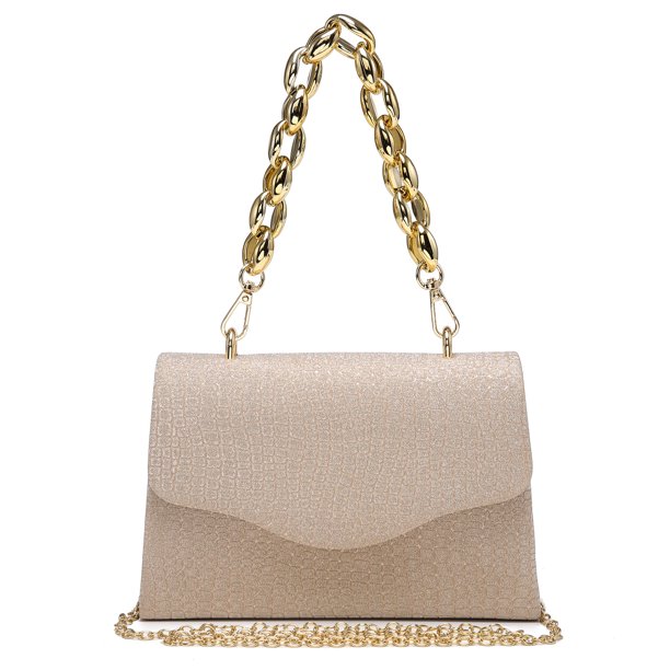Chain Clutch Purse Glitter Frosted Evening Bag Party Cocktail Prom ...