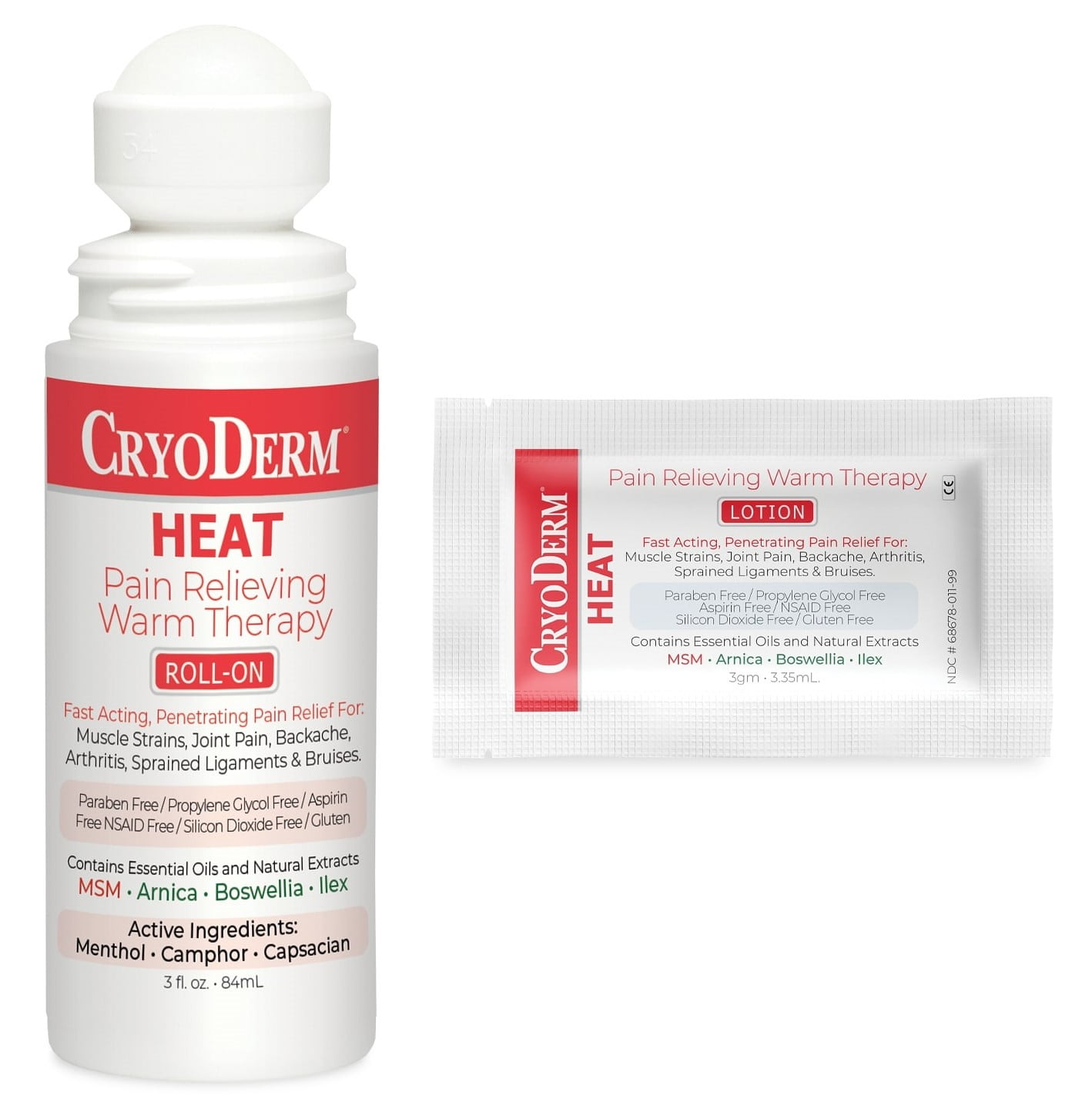 Combo Package Heat-Warm Therapy 3 oz Roll-On & 12 Packets - Walmart.com