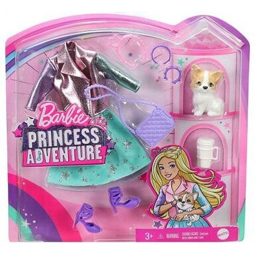 Barbie Fashion Doll Clothing Set, Satiny Party Dress with Ruffles and ...