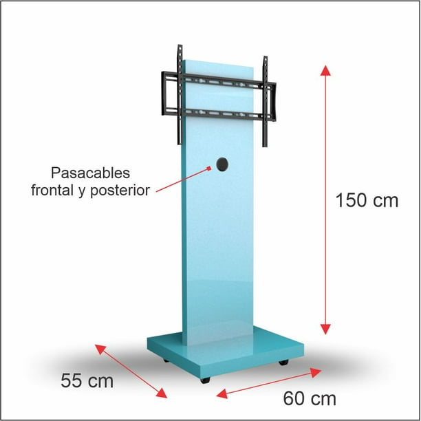 Soporte de Pantalla en Pedestal con Ruedas Aries Cyan Aries Azul Cyan ...
