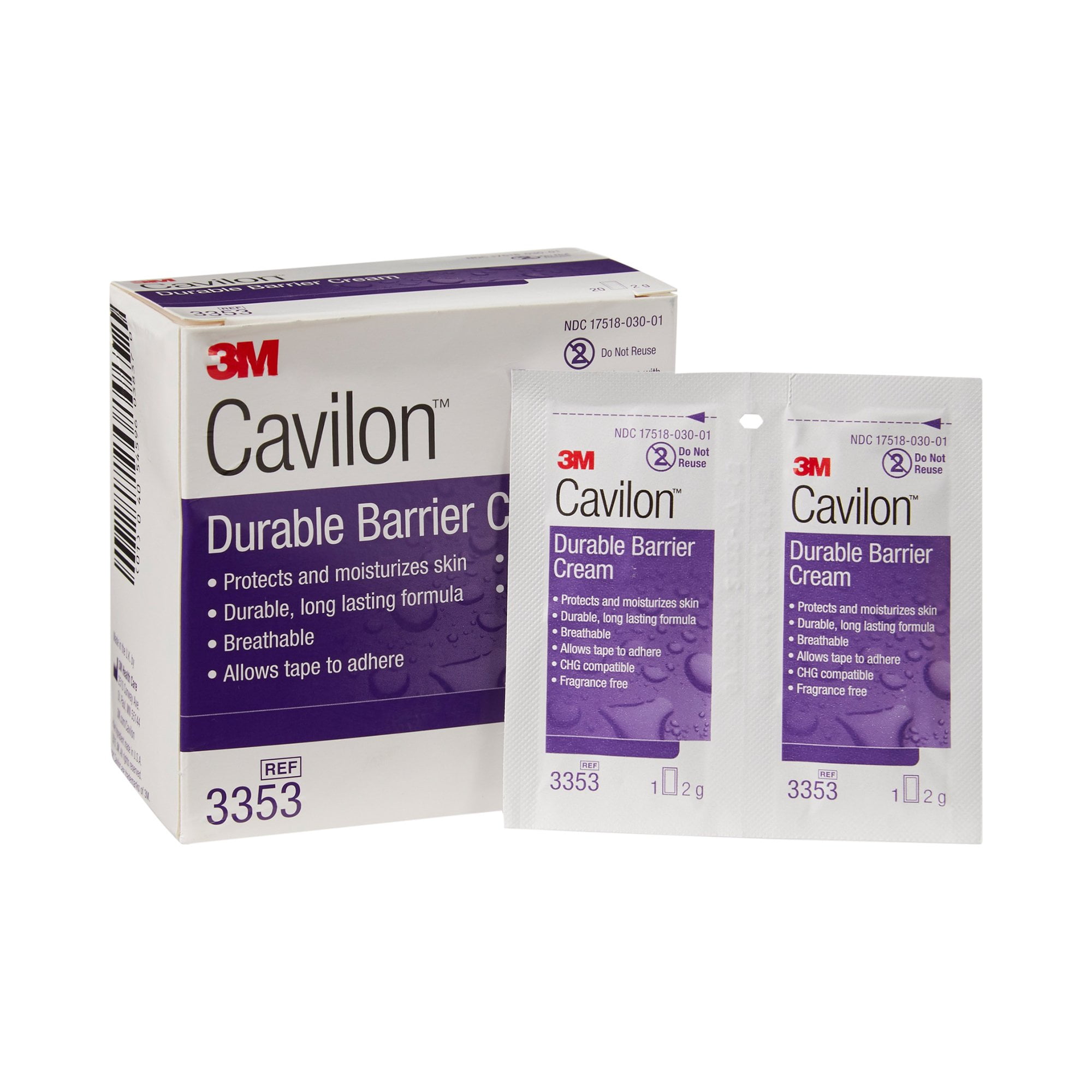 3M Cavilon Skin Protectant Cream, Unscented, 2-Gram Packets, 20 Ct ...