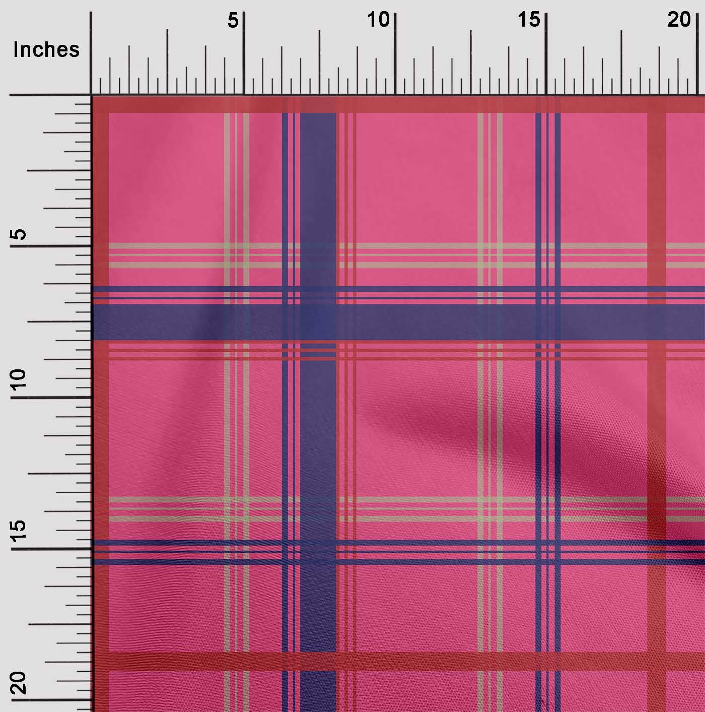 oneOone Cotton Silk Fabric Madras Check Print Fabric By The Yard 42 ...