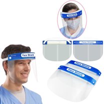 Safety Face Shield [2 Pack] Elastic strip, Transparent Full Face ...
