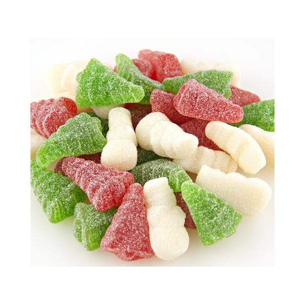 Christmas Sugar Sanded Gummi Trees and Snowmen Candy 4.5 pounds ...