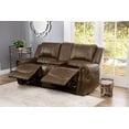 Devon and Claire Kanan Mesa Camel Reclining Console Leather Loveseat ...