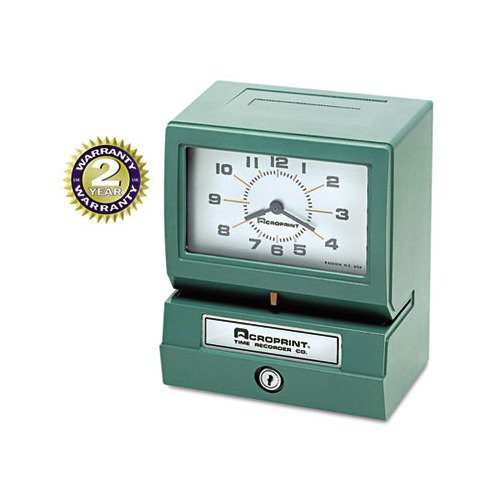 Acroprint Model 150 Analog Automatic Print Time Clock with Month/Date/1 ...