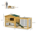 2 Levels Outdoor Rabbit Hutch with Openable Top, 59" Wooden Large ...