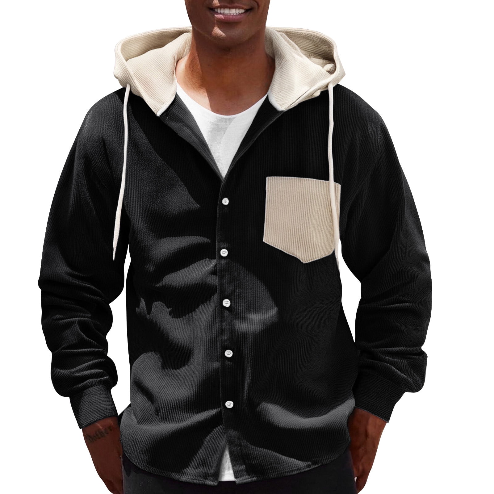 Click here for Igsxakp Mens Fall Spring Hooded Corduroy Shirt Jac... prices