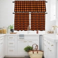 Black Orange Plaid Kitchen Curtains, Kitchen Curtains and Valances Set ...
