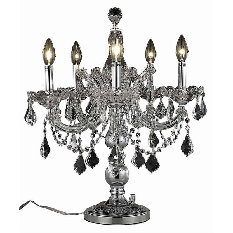 Elegant Lighting Maria Theresa 22" 5 Light Elegant Crystal Table Lamp ...