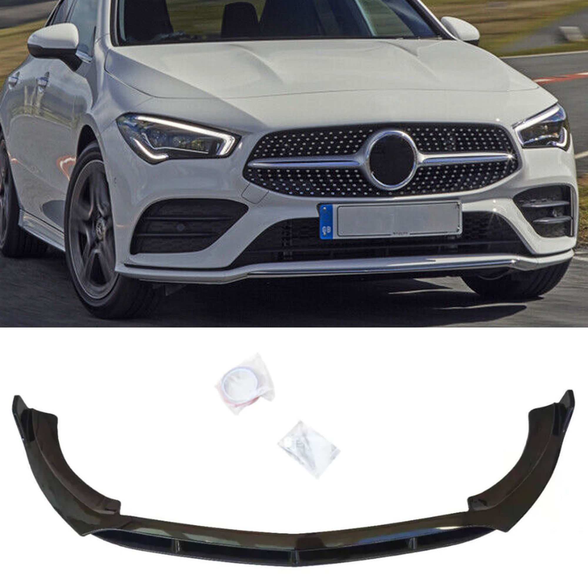 NINTE Front Bumper Lip for 2020-2023 Mercedes Benz CLA Sport B Style ...