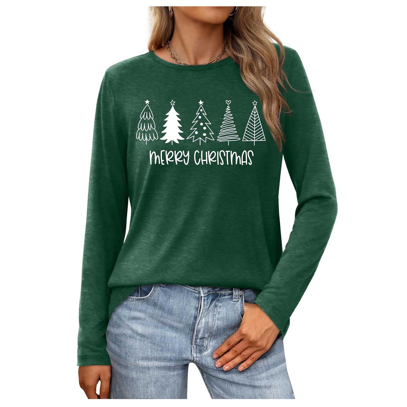 Click here for Vdgthytj Womens Christmas Shirts Crewneck Long Sle... prices