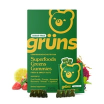 Gruns Adult Superfood Greens Gummies, Sugar-Free, 21 Vitamins ...