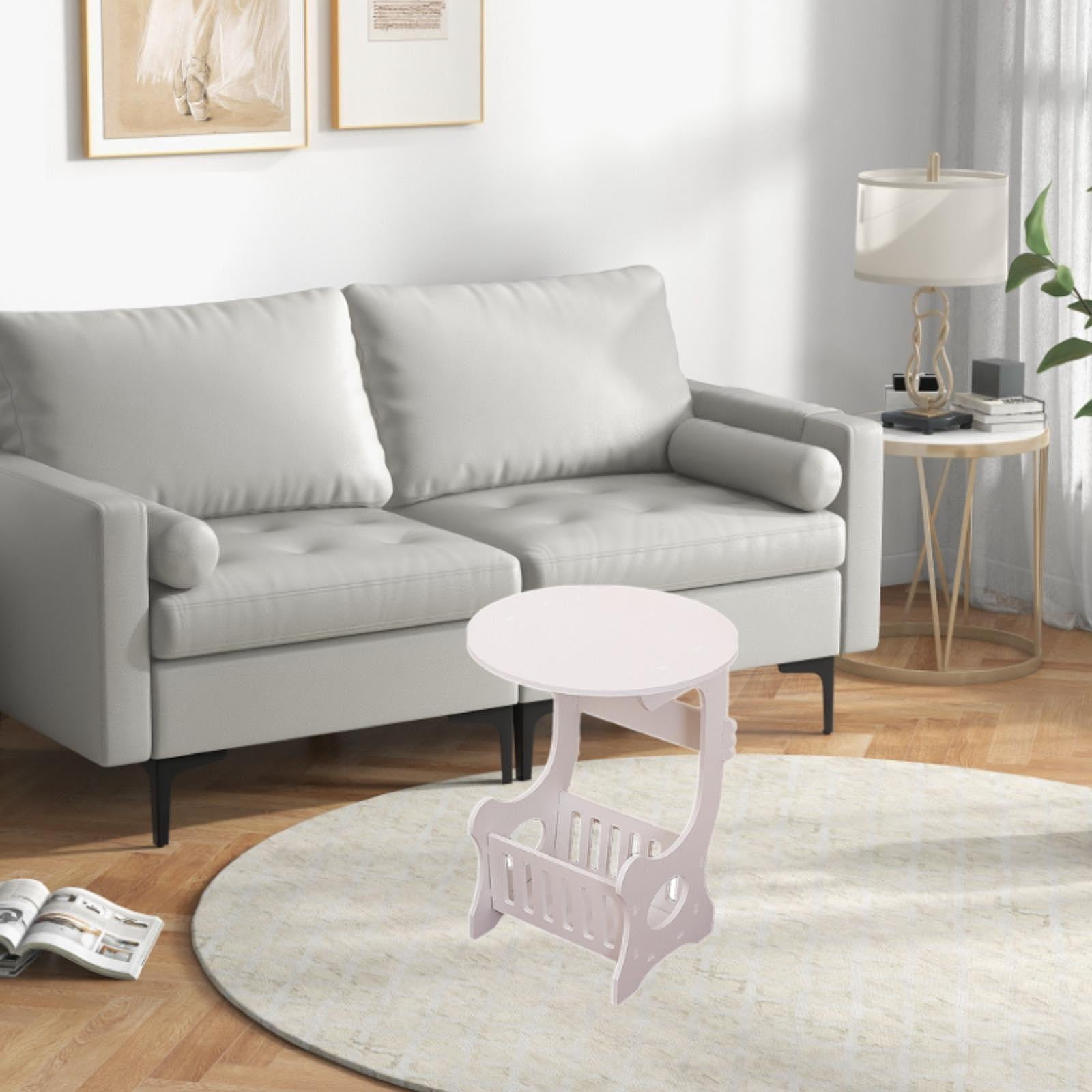 Mesa auxiliar redonda pequeña, mesita de noche, mesa auxiliar ...