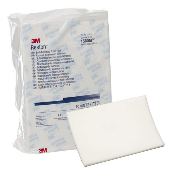 3M Reston Self-Adhering Foam Pad, White, 7 7/8 x 11 3/4 x 7/16 in, 10 ...