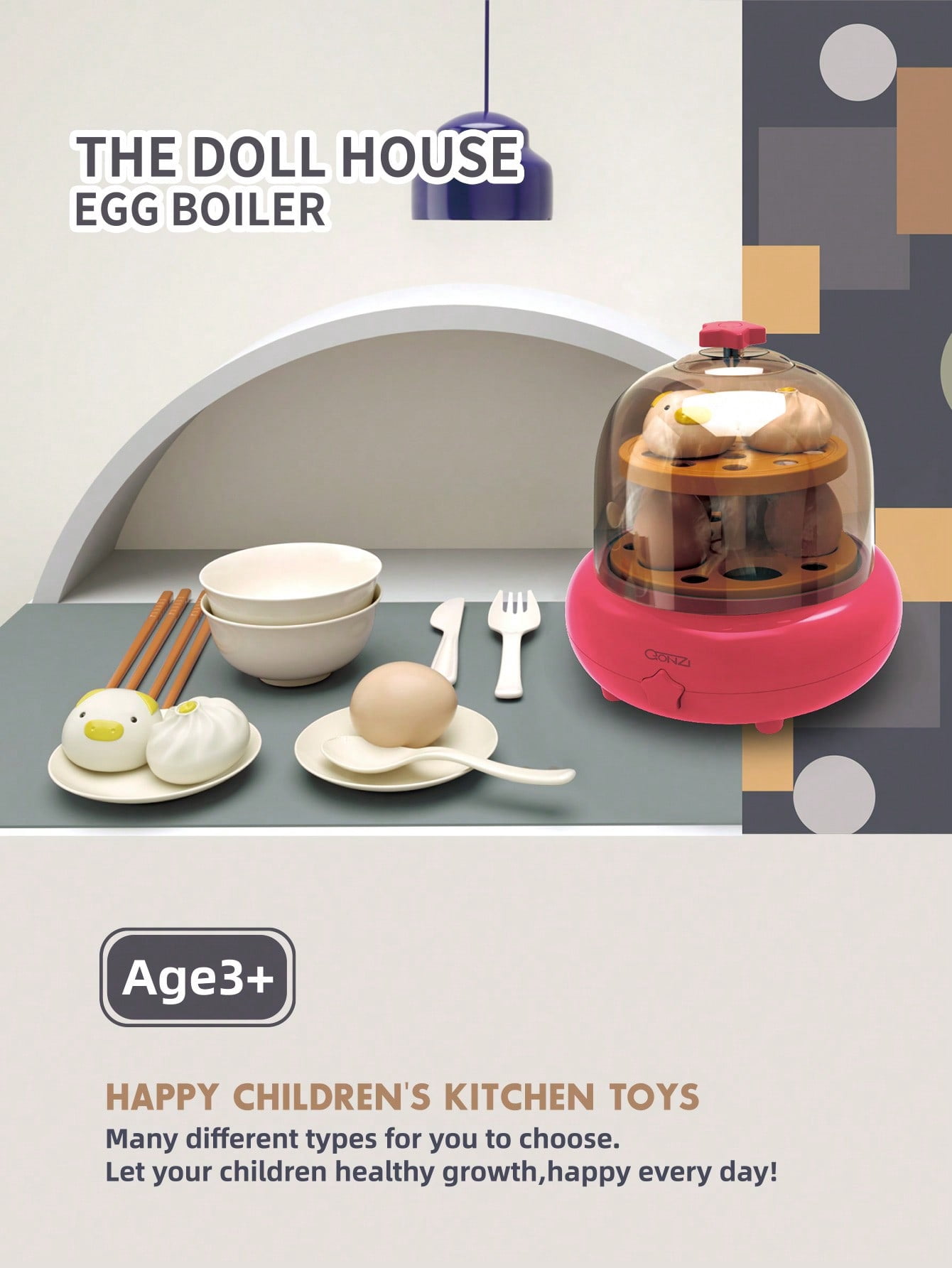 Kitchen Playset Toy Simulation Steaming Egg, Home Appliance Toy With ...