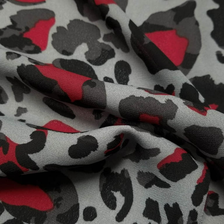Red Leopard Print Fabric