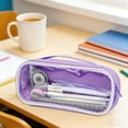 Btomtd Zipper Pencil Pouch with Transparent Window & Handle, Oxford ...