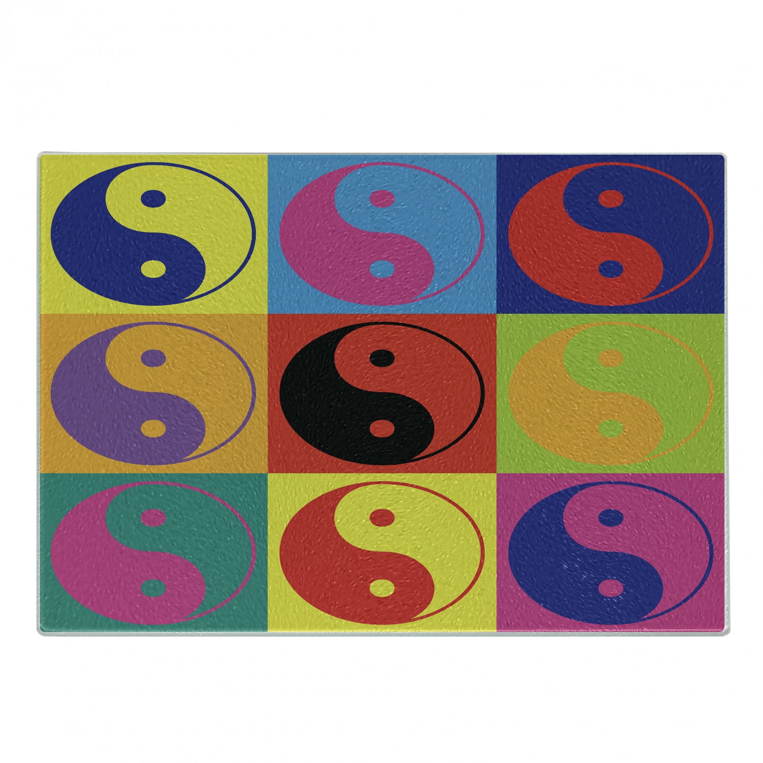 Ying Yang Cutting Board, Pop Art Design Yin Yang Signs Hippie Style ...