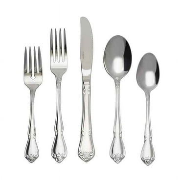 Oneida True Rose 20-Piece Stainless Steel Silverware Flatware Set ...