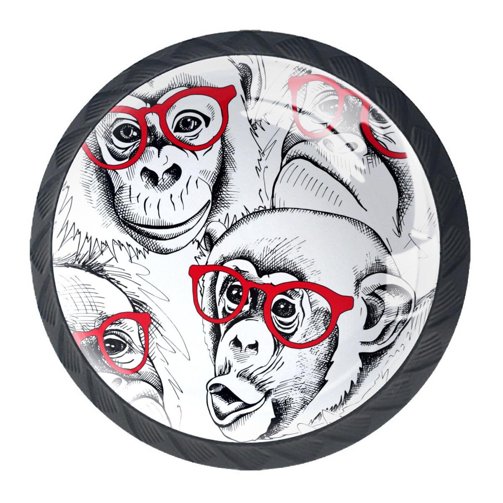 4 Pcs Monkey Knobs for Kitchen Cabinet Cupboard Dresser Bookcase Drawer ...