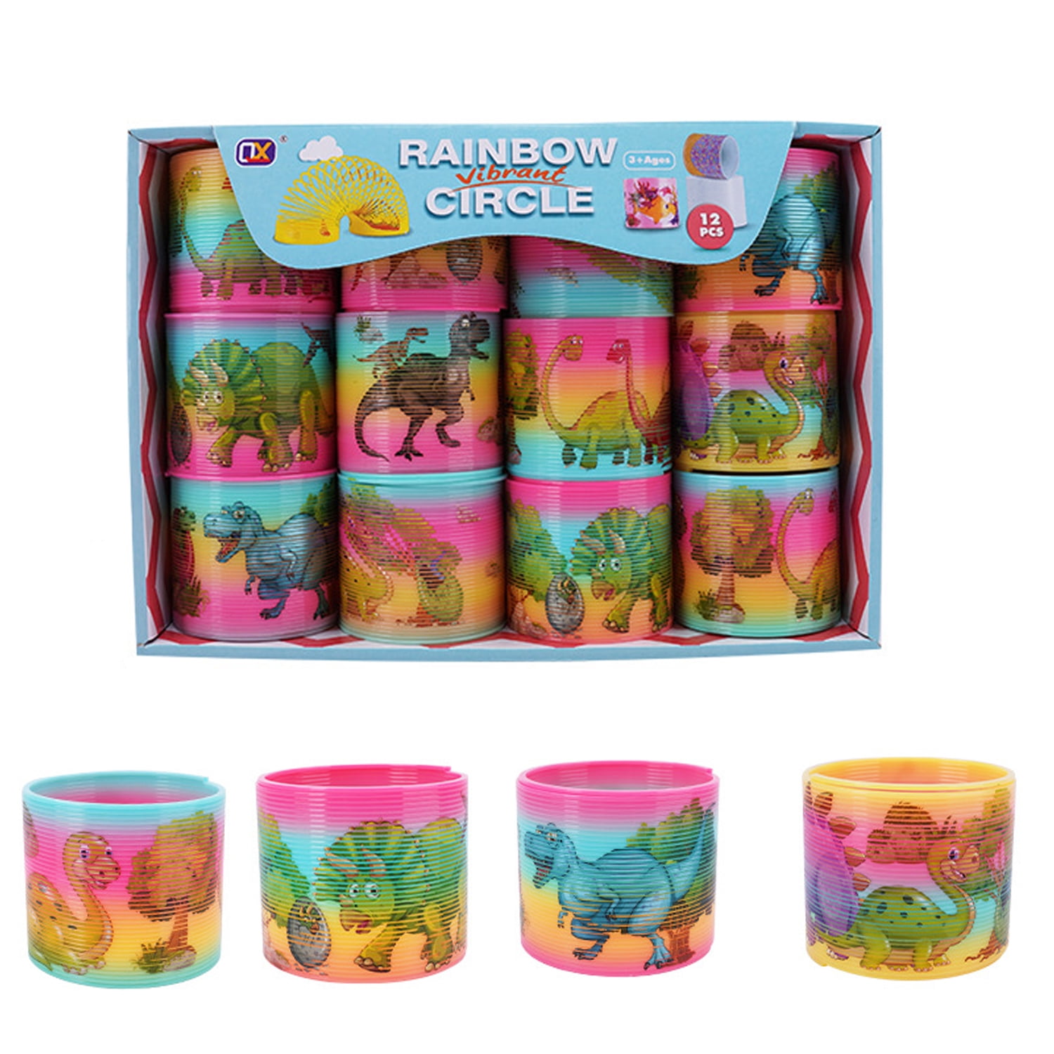 Microworld Spring Rainbow Magic Fidget Stress Toy ,Dinosaur Springs for ...