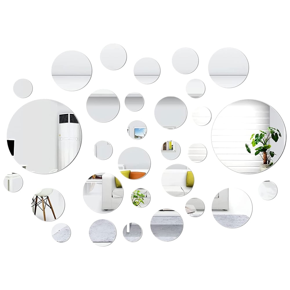 26 pieces Round mirror wall decoration stickers Acrylic Round mirror ...