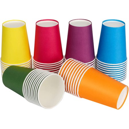 Pack of 60 paper cups, 250 ml multicolored party cups, biodegradable ...