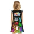 Number Cartoon Show Block Flutter Sleeve Soft Fabric Casual Dress ...