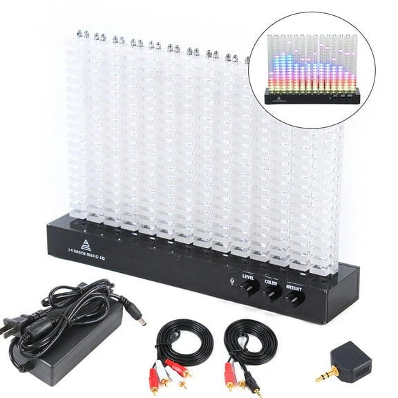 LED Music Spectrum Display Analyzer Stereo Audio Level Indicator Lamp ...