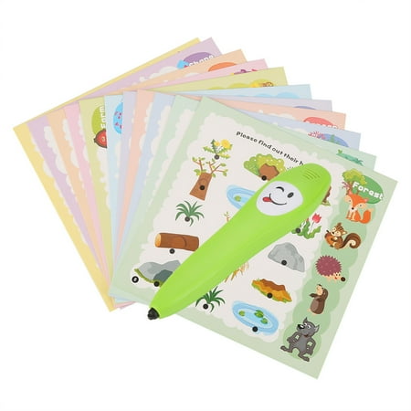 Peahefy Kids Learning Pen,Kids Intelligent Learning Cards with Electric ...