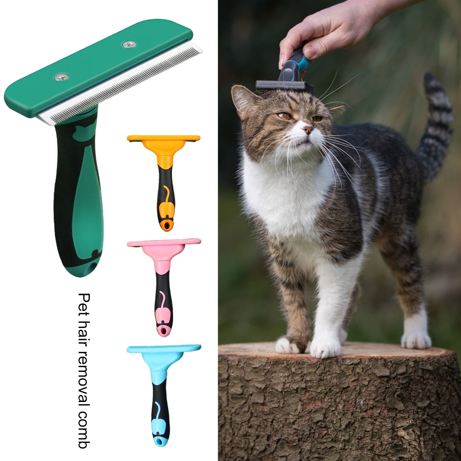 Waroomhouse Pet Shedding Comb High-Density Teeth Soft Stitch Straight ...