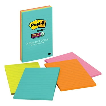 Post it Super Sticky Notes, 4 x 6, Canary Yellow, 90/Pad, 3 Ct ...