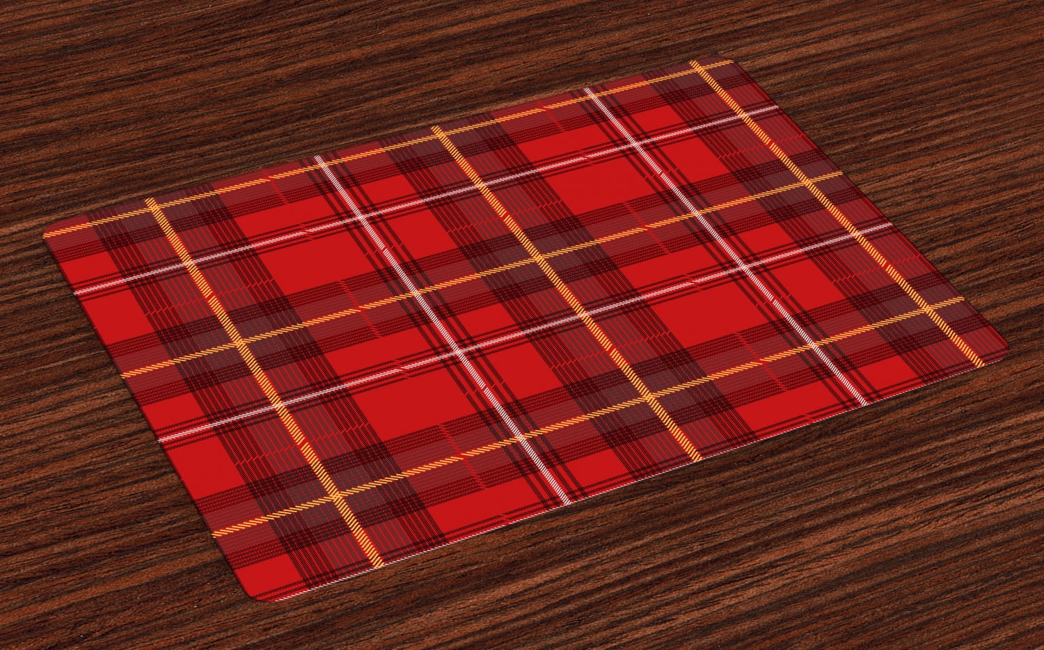 Ambesonne Plaid Place Mats Set of 4, European Cultural Pattern ...