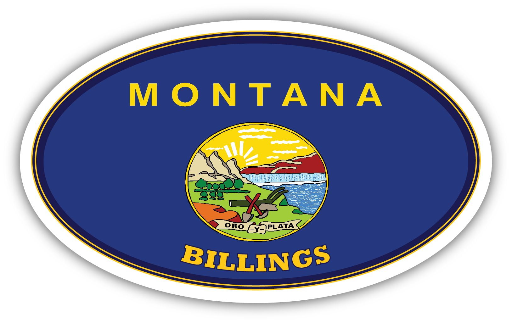 Billings City Montana State Flag | MT Flag Yellowstone County Oval ...