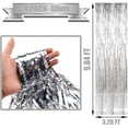 4 Pack Silver Foil Fringe Curtain Backdrop, 3.28Ft x 9.84Ft Metallic ...
