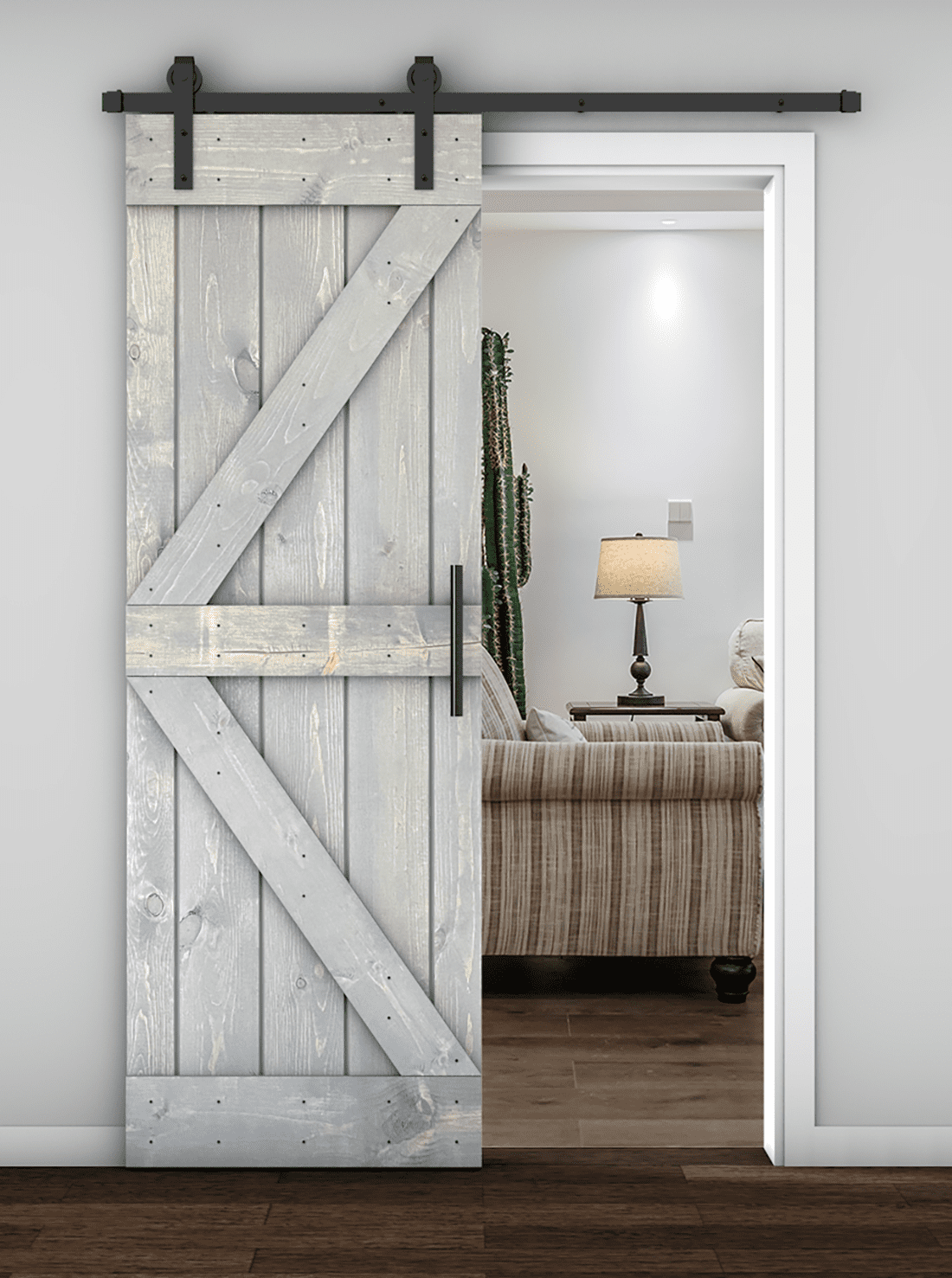 Essencaliy 28in x84in Solid Wood Barn Door, Made-in-USA Farmhouse ...