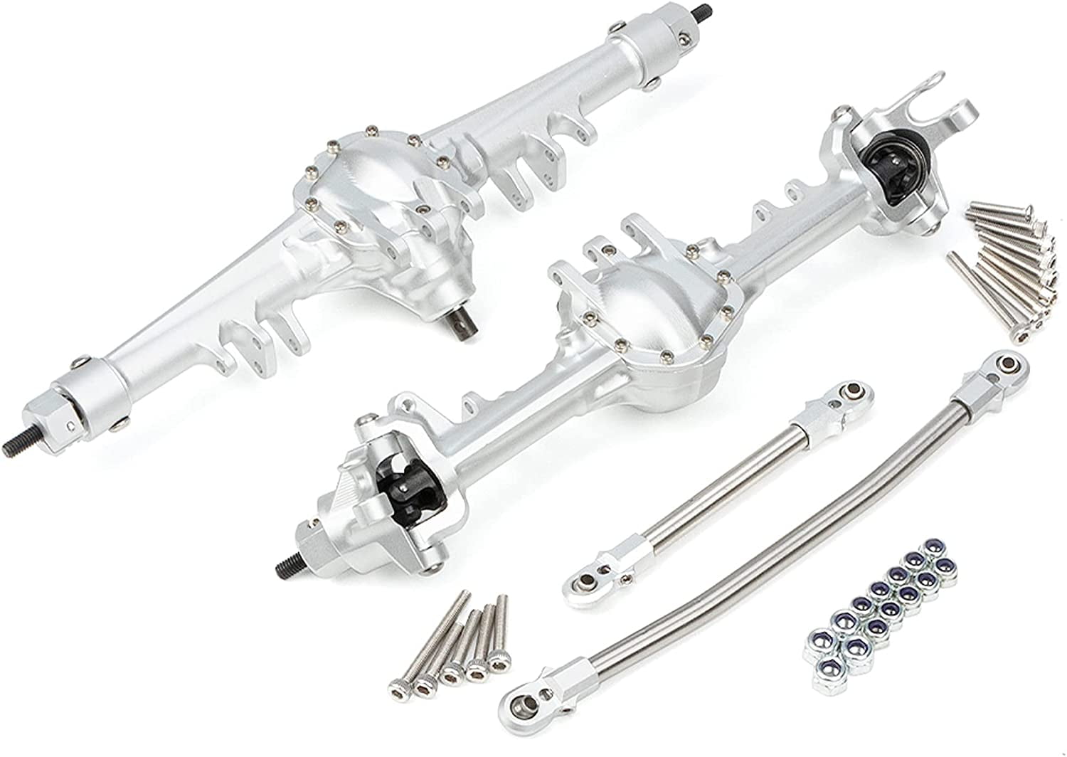 Aluminum Front & Rear Axles CNC Complete Axle Set for 1/10 RC Crawler ...