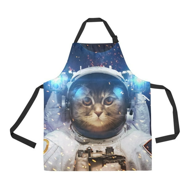 HATIART Hipster Cat Outer Space Apron Kitchen Cook for Women Men Girls ...