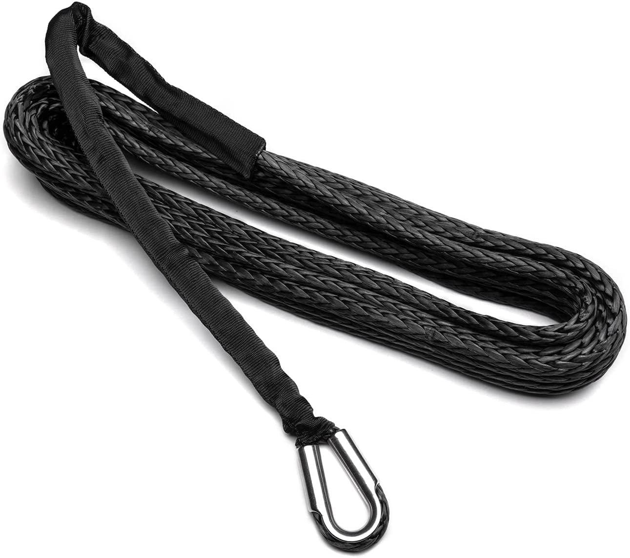 SuperATV 12,000 lb. Black Synthetic Winch Rope Replacement|2/5? x 46 ...