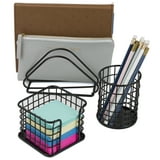 Wire Metal 5 in 1 Desk Organizer Set, Black - Walmart.com