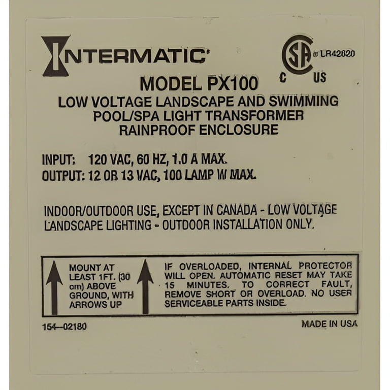 Intermatic Transformer Px100