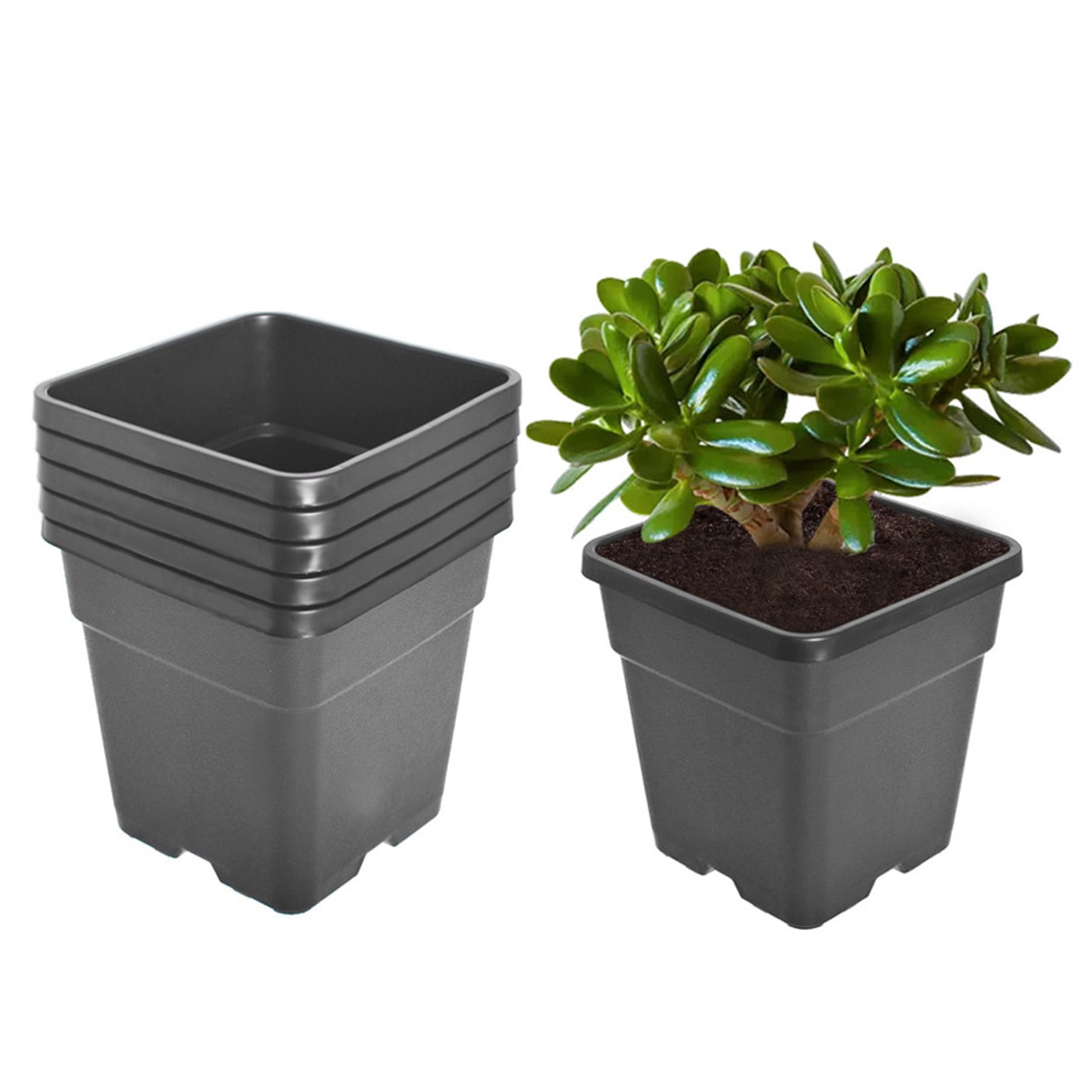 Waltyotur 1/2/3/5/8/10Gallon Plastic Grow Pots Plant Bonsai Square ...