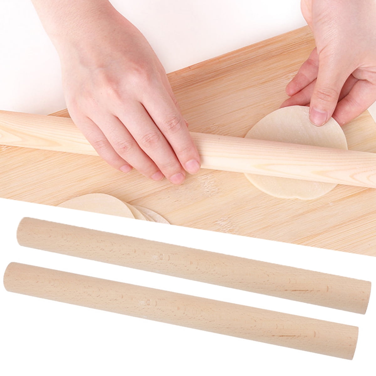 Travelwant 2Pcs French Rolling Pin –WoodenRoll Pin for Fondant, Pie ...