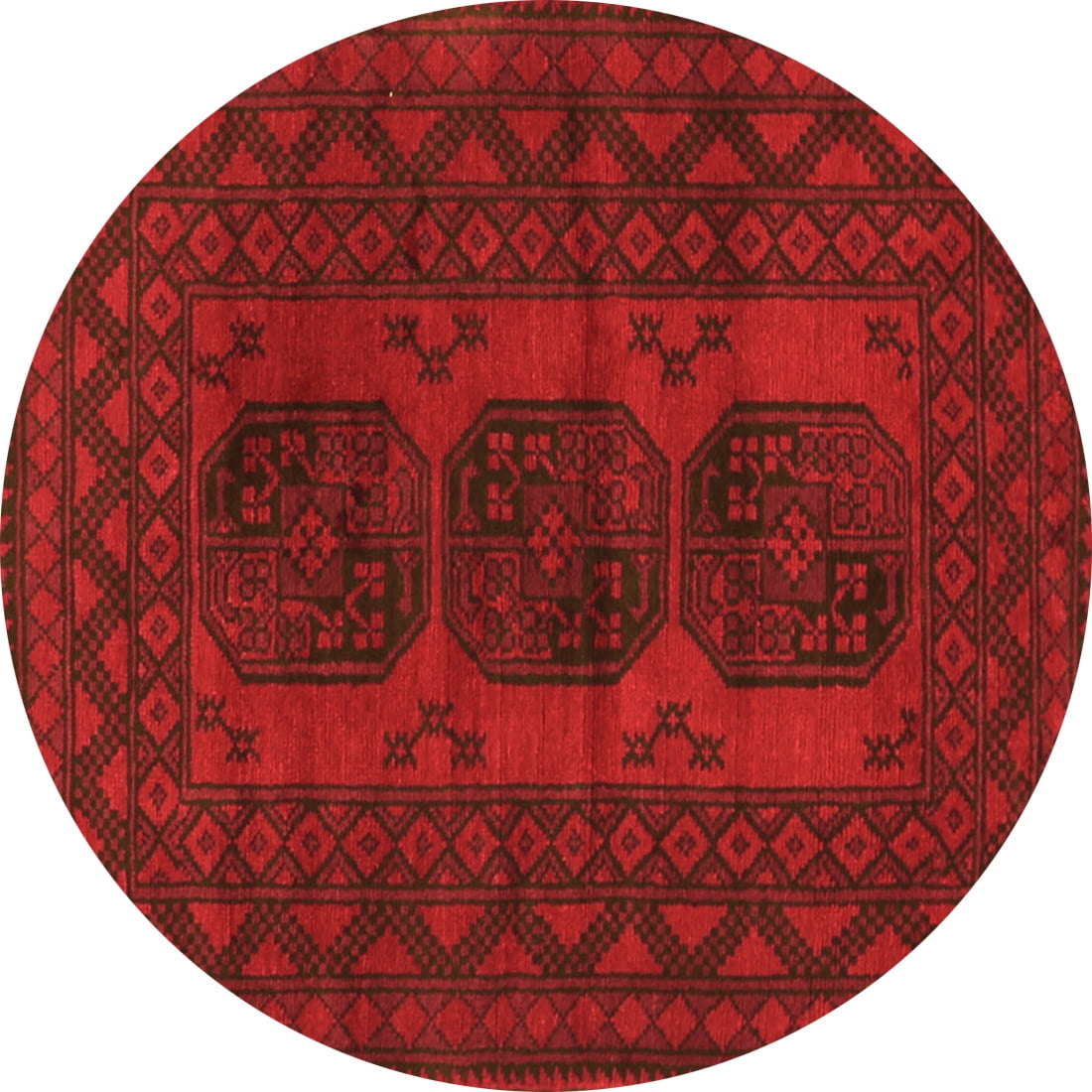Ahgly Company Indoor Round Persian Orange Traditional Area Rugs, 8 ...