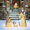 VEIKOUS 5ft LED Lighted Nativity Scene Decorations with Star, Indoor ...