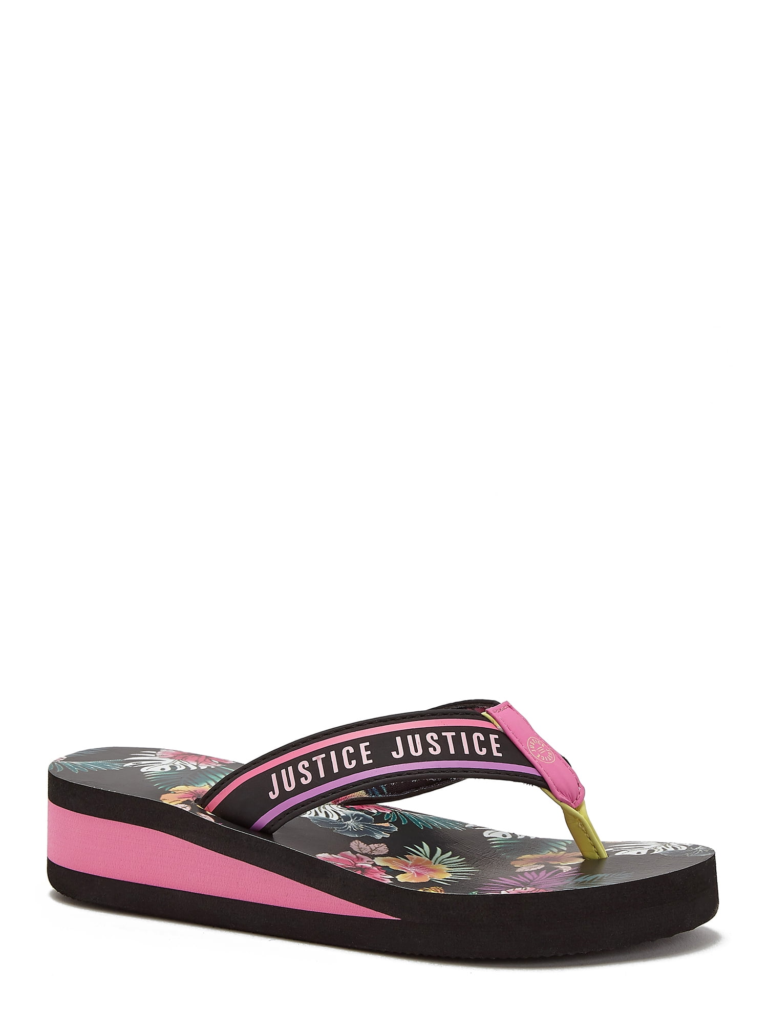 Justice Girl's Wedge Thong Sandal, Sizes 13-6 - Walmart.com