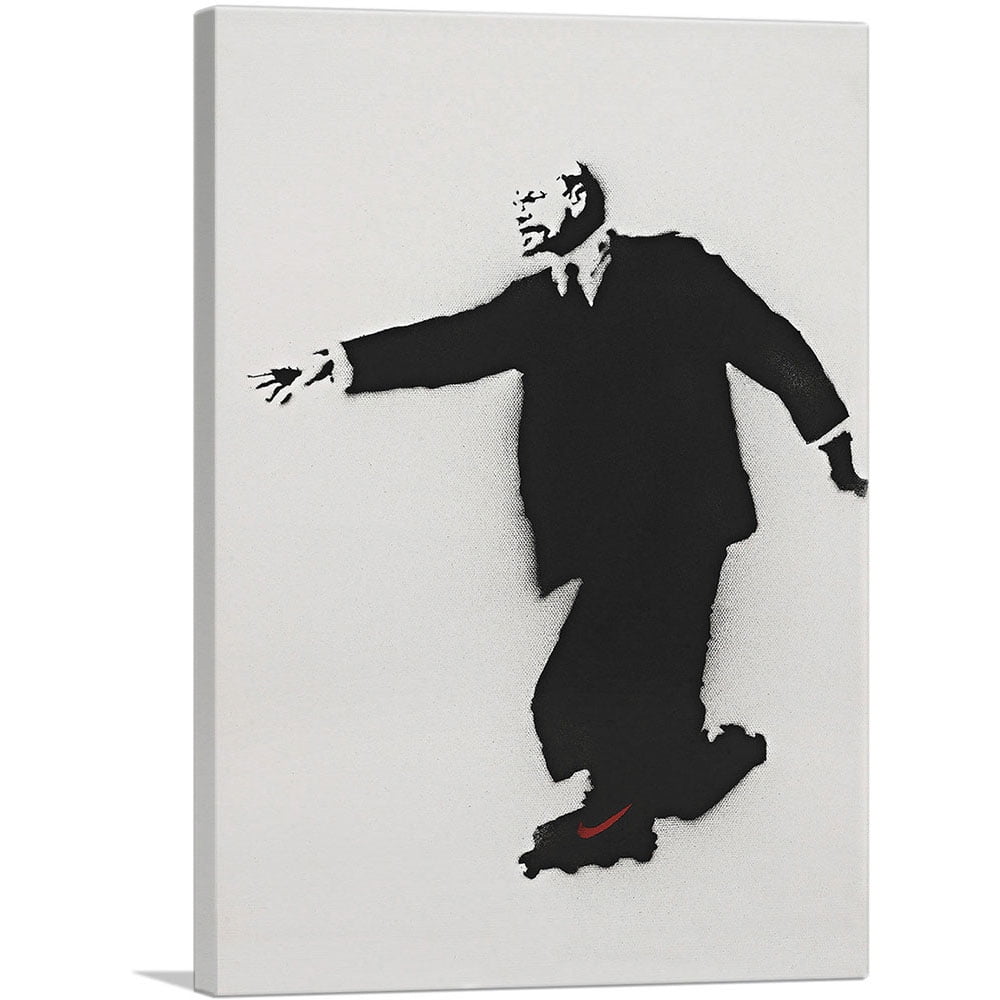 ARTCANVAS Lenin on Roller Skates Canvas Art Print by Banksy - Size: 60 ...