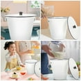 GOOHOCHY Enamel Bucket Containers for Food Pail Large Milk Ice with Lid ...