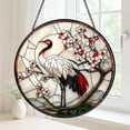 Elegant Crane Blossom Stained Glass Suncatcher Window Hanging Decor ...